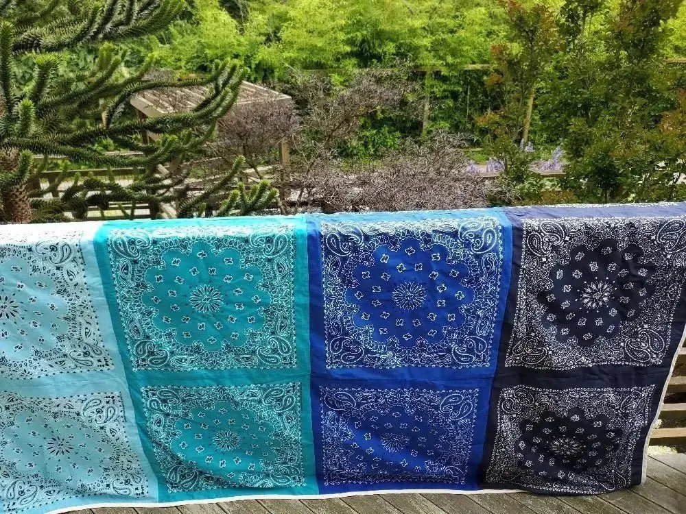 Cotton Blue Bandana Blanket - Ombre Style Blue - Made in the USA ...